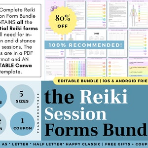 Reiki Master & Intake Form, Distant Reiki Form, Reiki Post-session Form ...