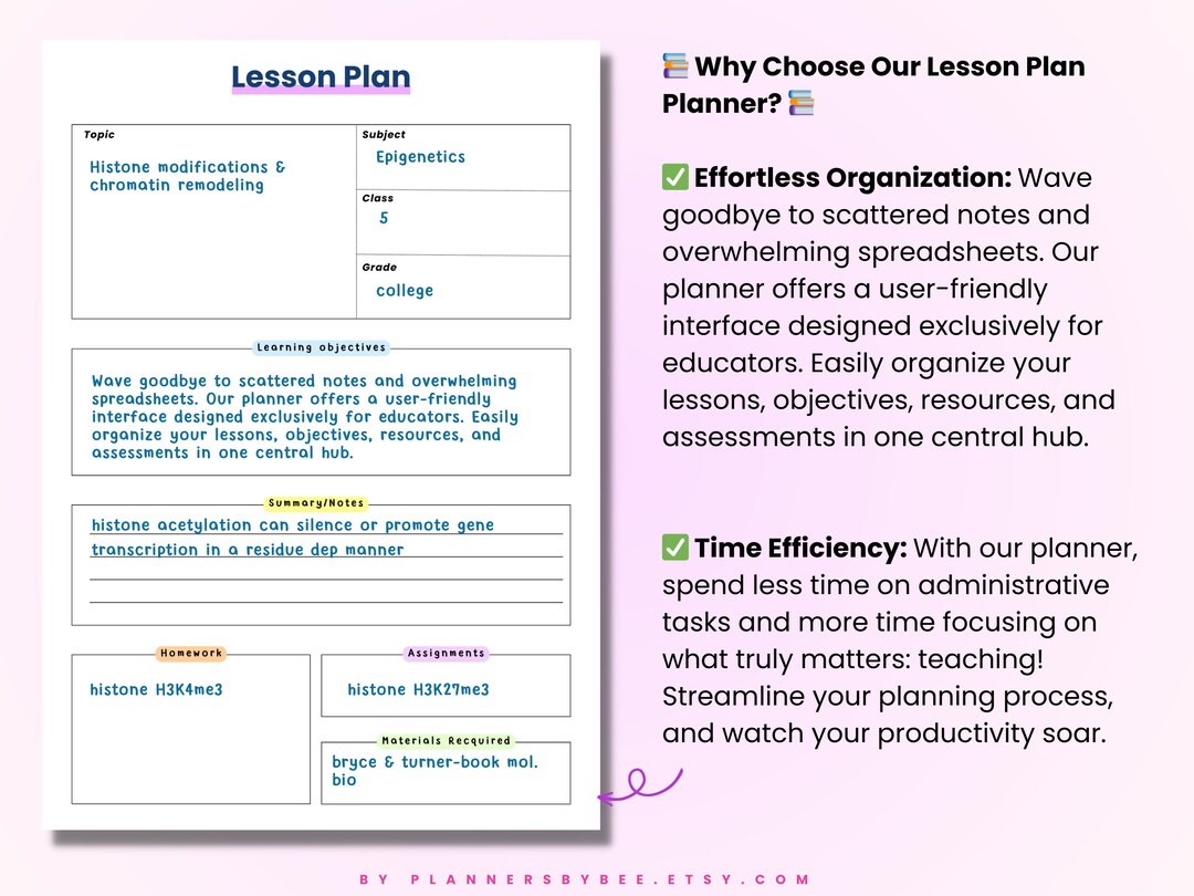 Daily Lesson Plan Book, Lesson Plan Template, Lesson Planner Printable ...