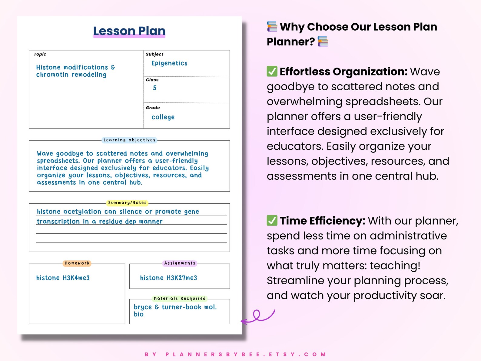 Lesson Plan Template Lesson Planner Printable Homeschool - Etsy