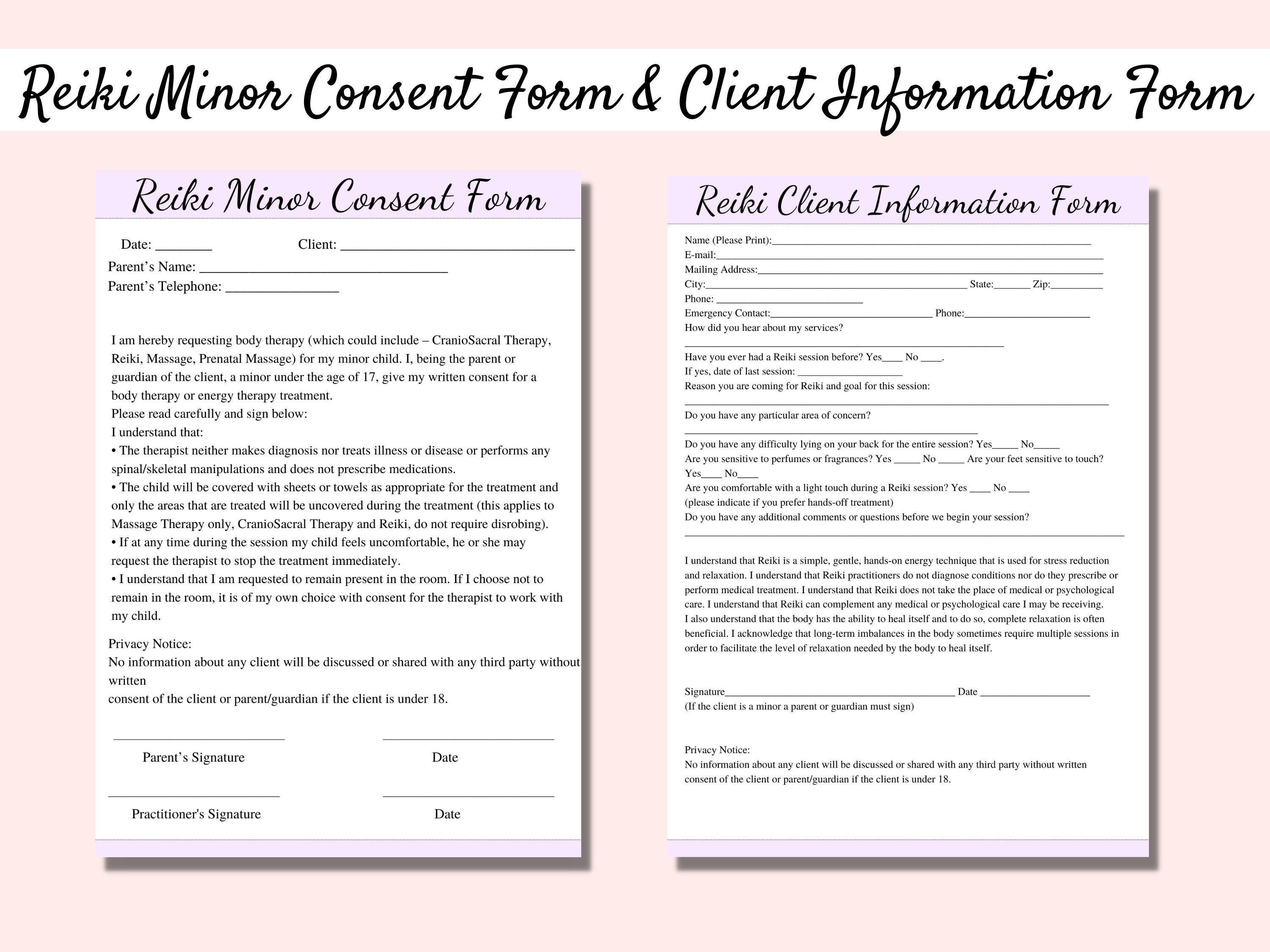 Reiki Post-session Form Bundle, Reiki Session Form Bundle, Reiki Post ...