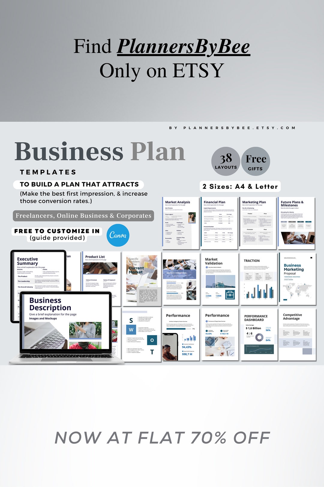 Small Business Plan Template Printable, Online Business Plan, Editable ...