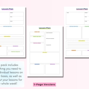 Lesson Plan Template, Lesson Planner Printable, Homeschool Teacher ...