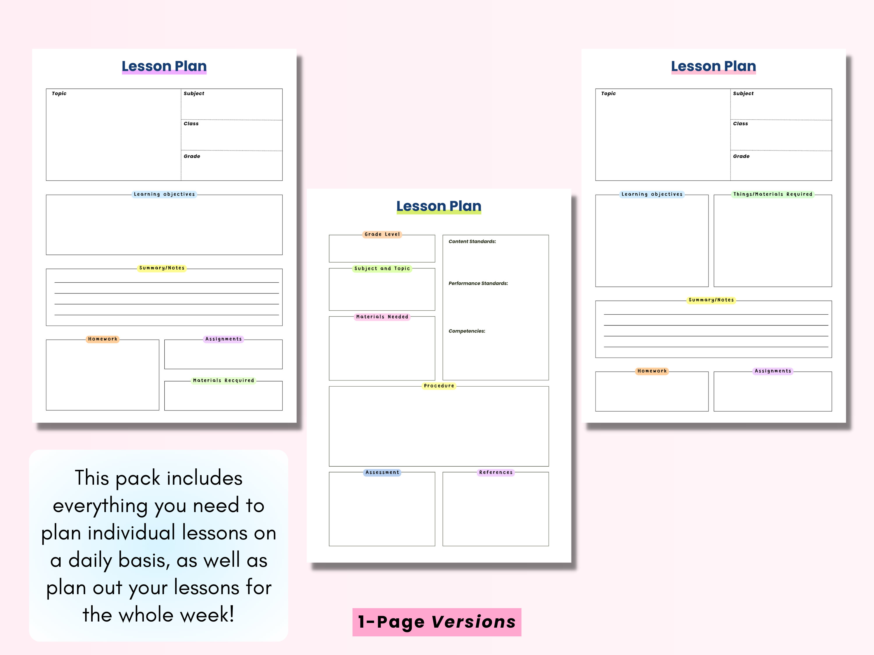 Weekly Lesson Plan Template Teacher Lesson Planner - Etsy