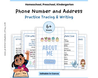 Editable Kids Safety Important Info Writing Practice | Learn to Write ...
