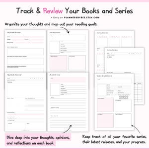 Printable Book Review, Reading Tracker, Reading Journal Digital Book ...