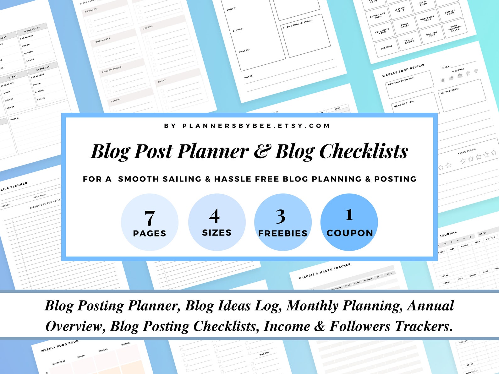 Blogger Planner Bundle Templates Editable Blog Post Content - Etsy