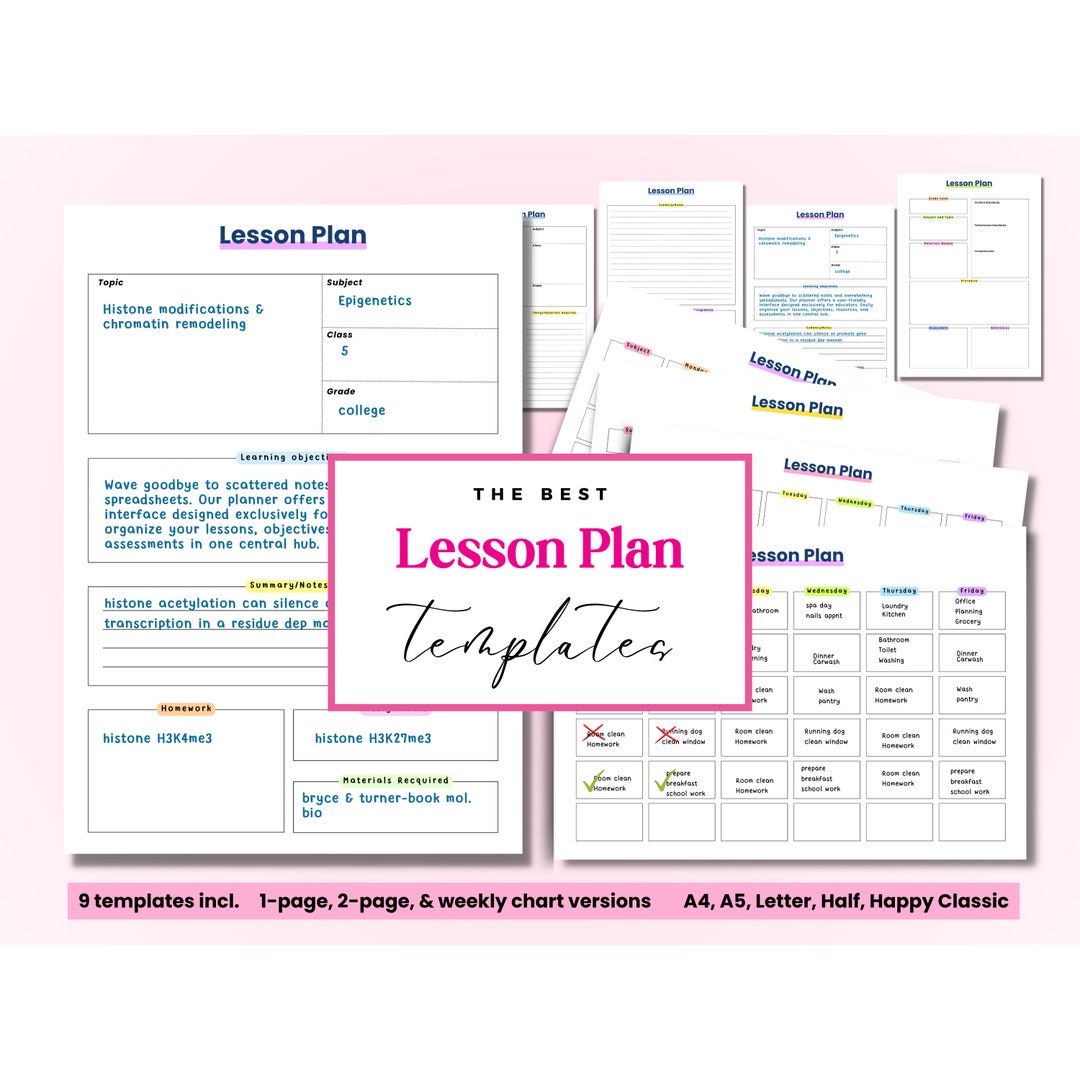 Lesson Planner Printable, Lesson Plan Template, Homeschool Teacher ...