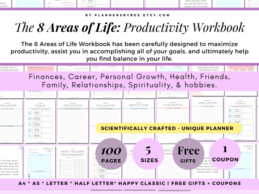 Life Planner, Life Organizer Planner, ADHD Control, Health, Finances ...