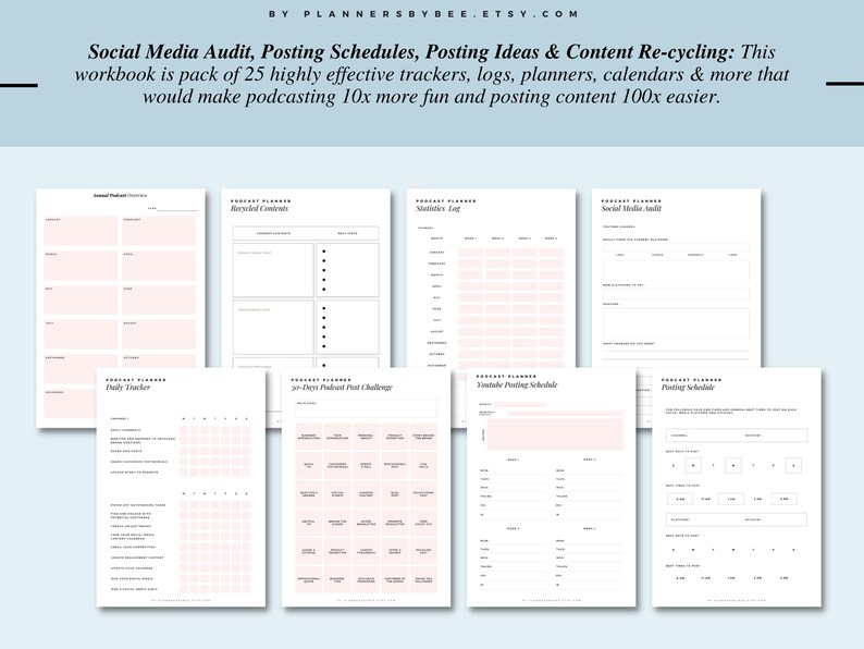 Podcast Planner Template Episode Podcast Kit Interview - Etsy