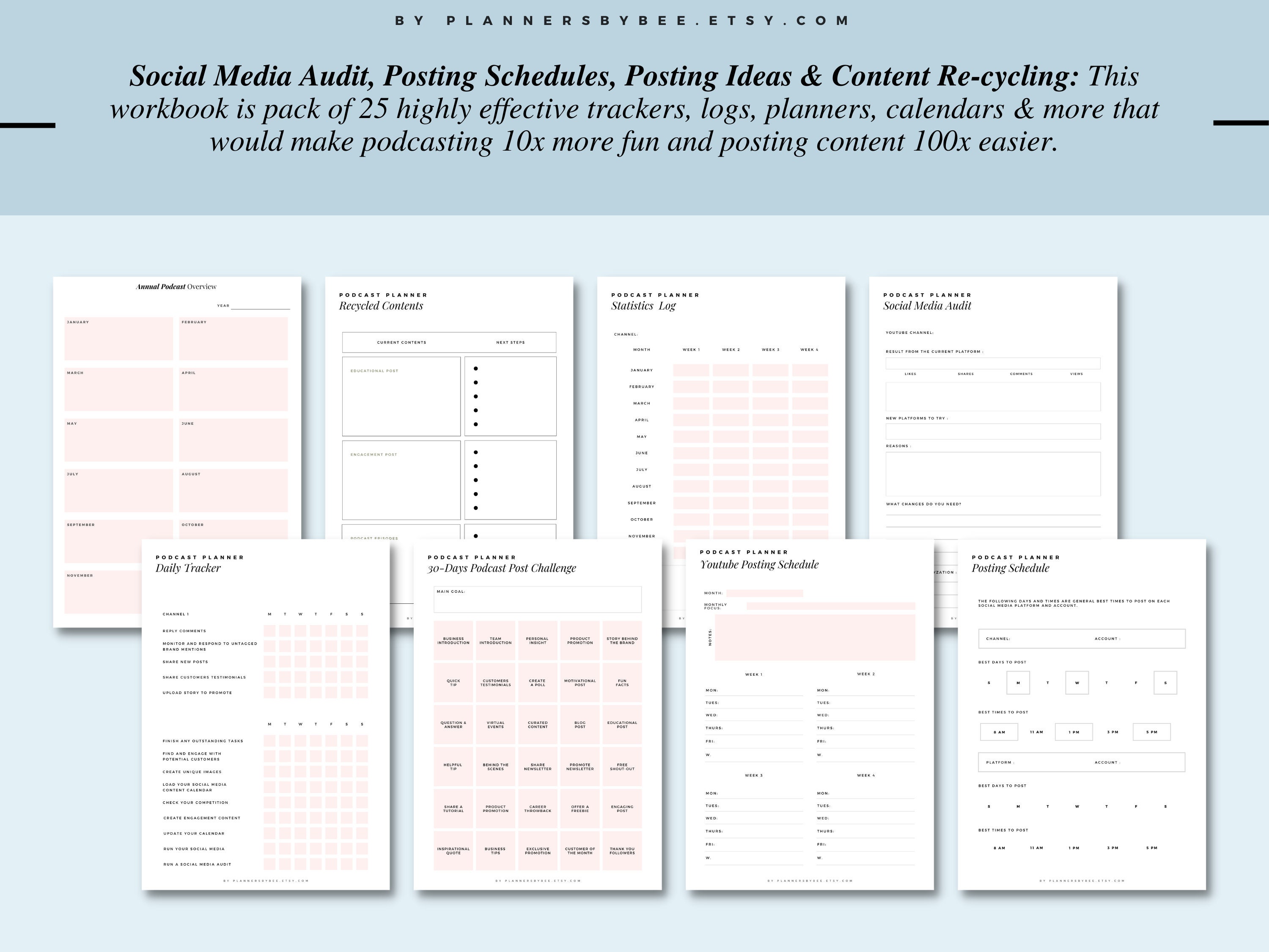 Podcast Planner Worksheet Podcast Tracker Podcaster Podcast - Etsy