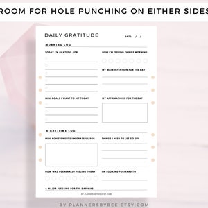 Daily Gratitude Journal, Daily Reflection Template, Self Care ...