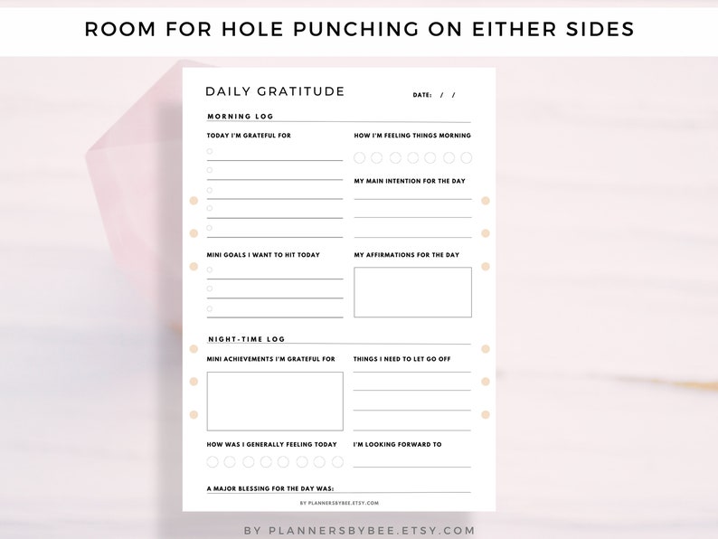 Daily Gratitude Journal Daily Reflection Template Self Care - Etsy