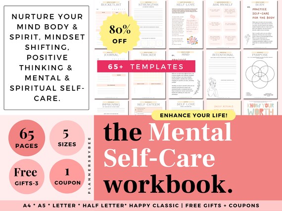 Mental Health Self-care Worksheet Mindfulness Wellness - Etsy Hong Kong
