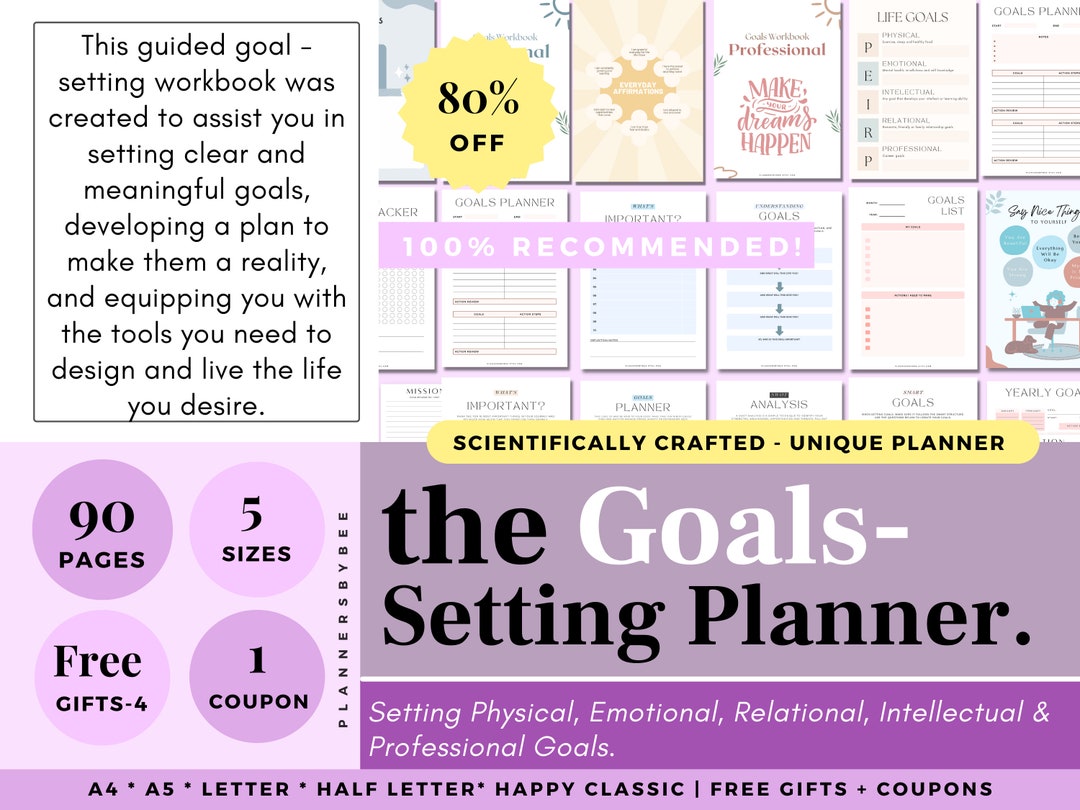 Goal Planner 2023 Goal Setting Goal Progress Productivity - Etsy