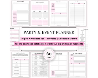 Party Planner Printable Planner Event Planner Event Planning Template ...