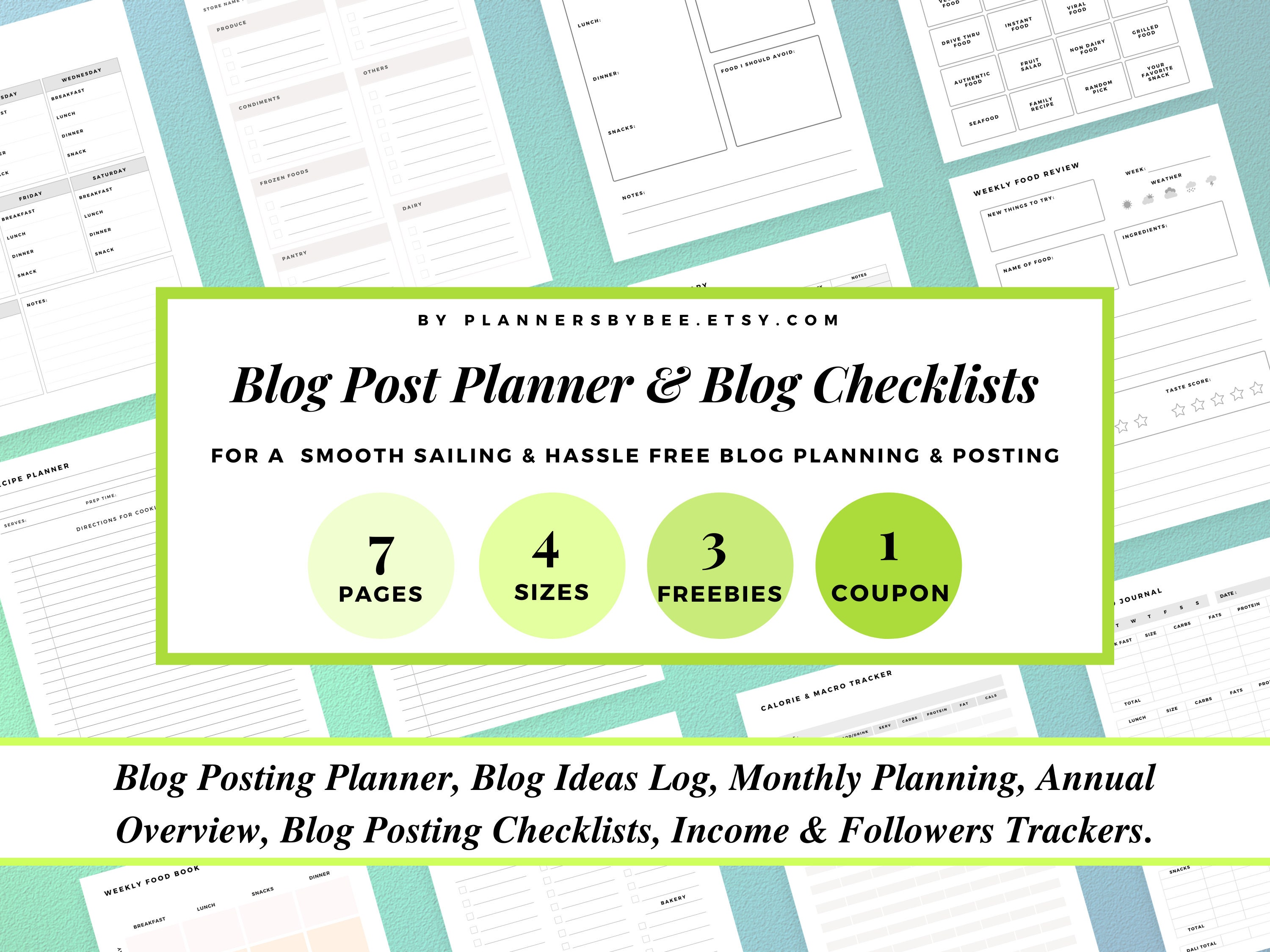 Bloggers Templates Planner Editable Blog Bundle Content | Etsy