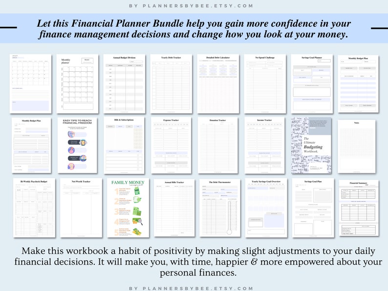Finance Planner Budget Planner Templates Financial Savings - Etsy
