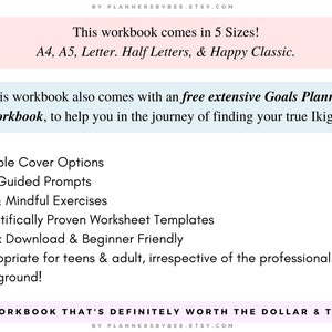 Ikigai Workbook, Best Work & Career Planner, Professional Worksheet ...