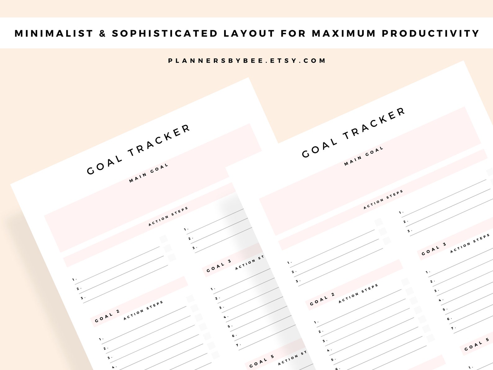 Top 5 Goals Planner Goal Tracker Goals Setting Goal - Etsy