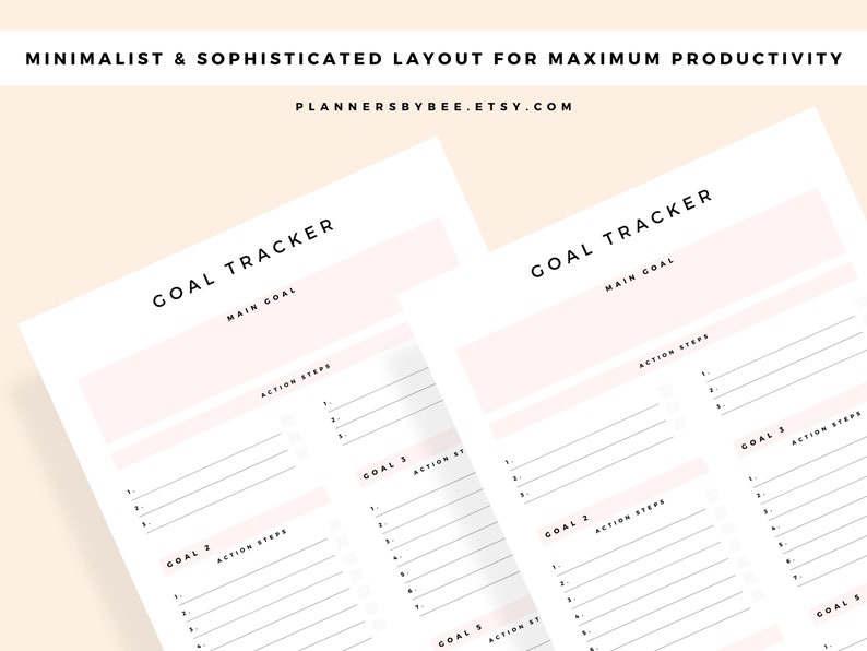 Top 5 Goals Planner Goal Tracker Goals Setting Goal - Etsy