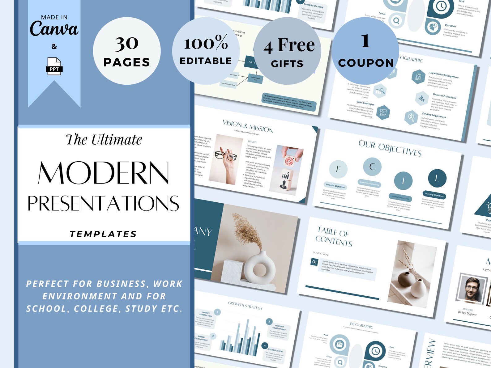 Simple Editable PPT Slide Presentation Template Minimal Modern - Etsy