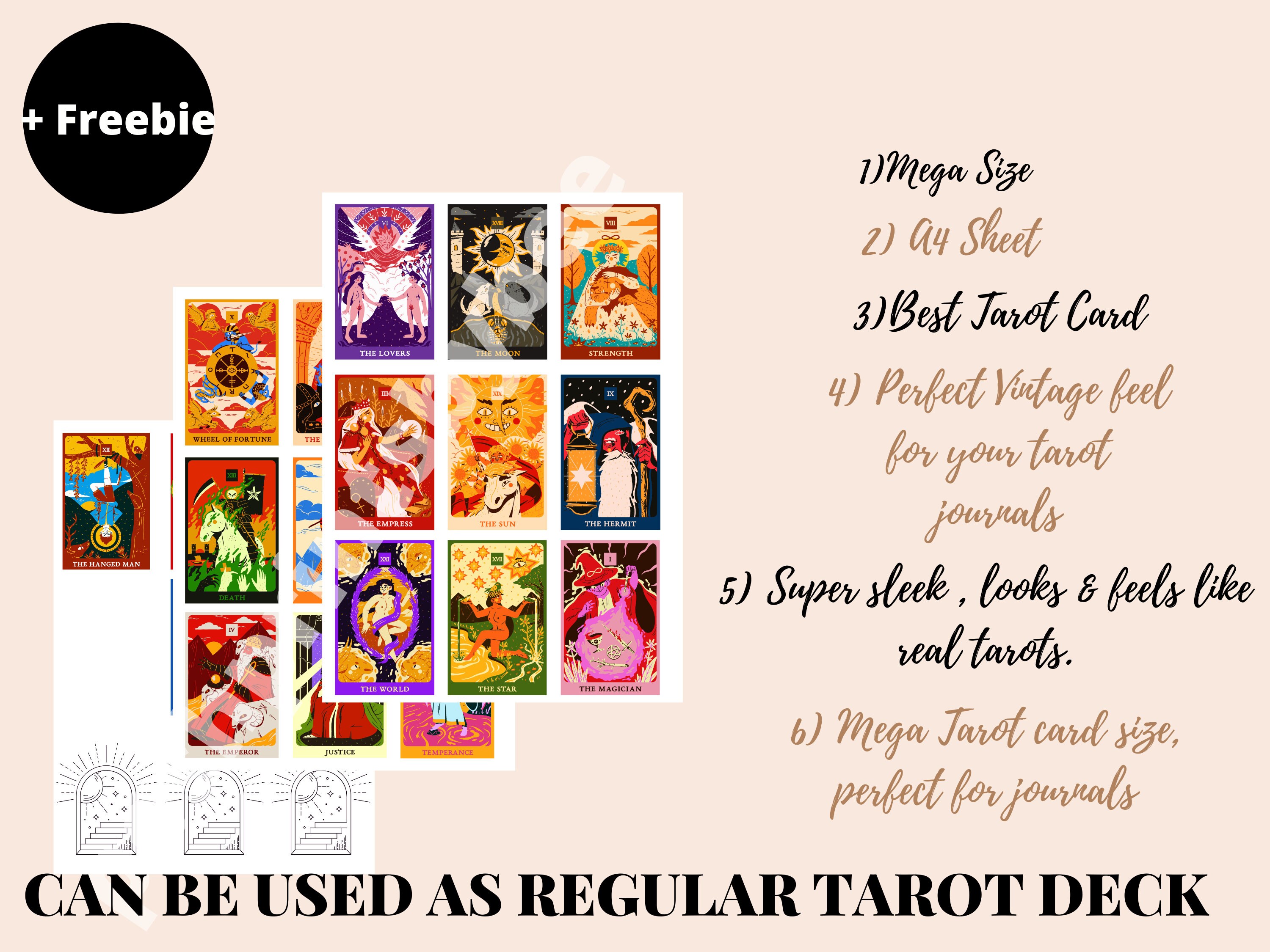 Large Printable Tarot Card 22 Major Arcana Tarot Planner - Etsy