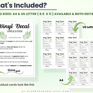 Vinyl Decal Application Instructions, Decal Application Order Card, DIY Sticker Seller Packaging ...