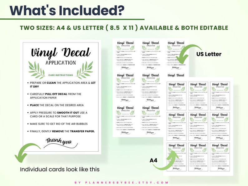 Vinyl Decal Application Instructions Decal Application Order - Etsy