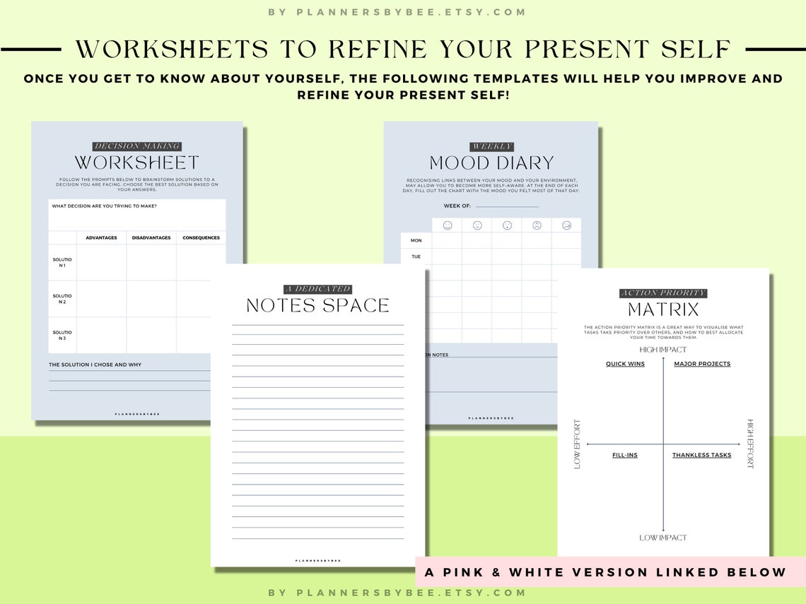 Self Esteem Workbook Self Care Productivity Self Confidence - Etsy