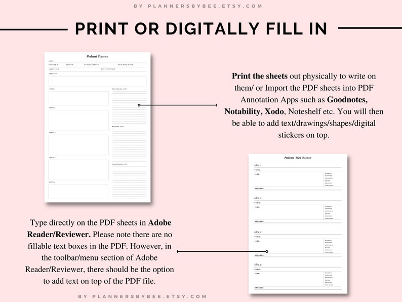 Podcast Planner Template Episode Podcast Kit Interview - Etsy