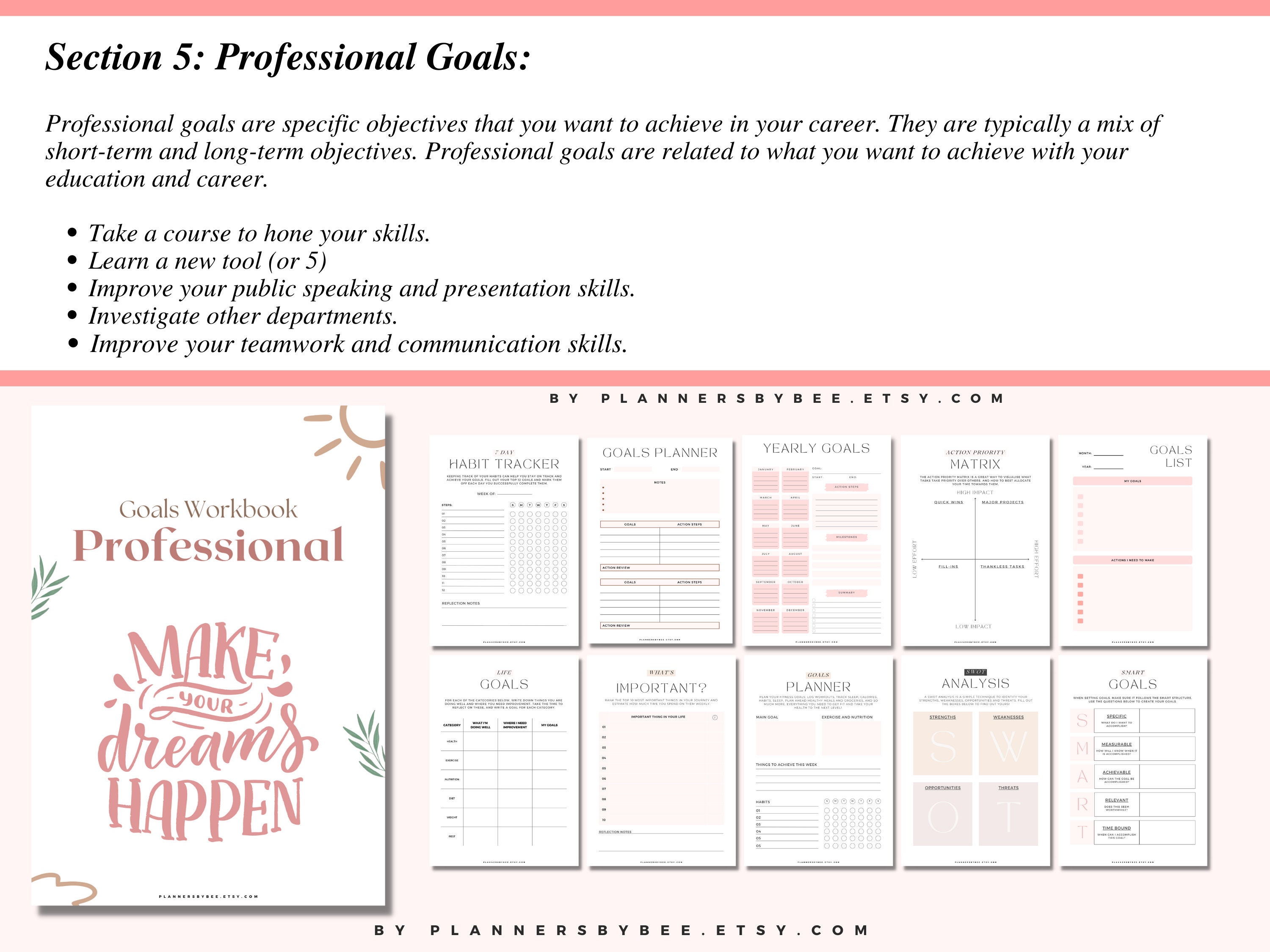 Life Goals Planner Best Goal Setting Digital Printable - Etsy