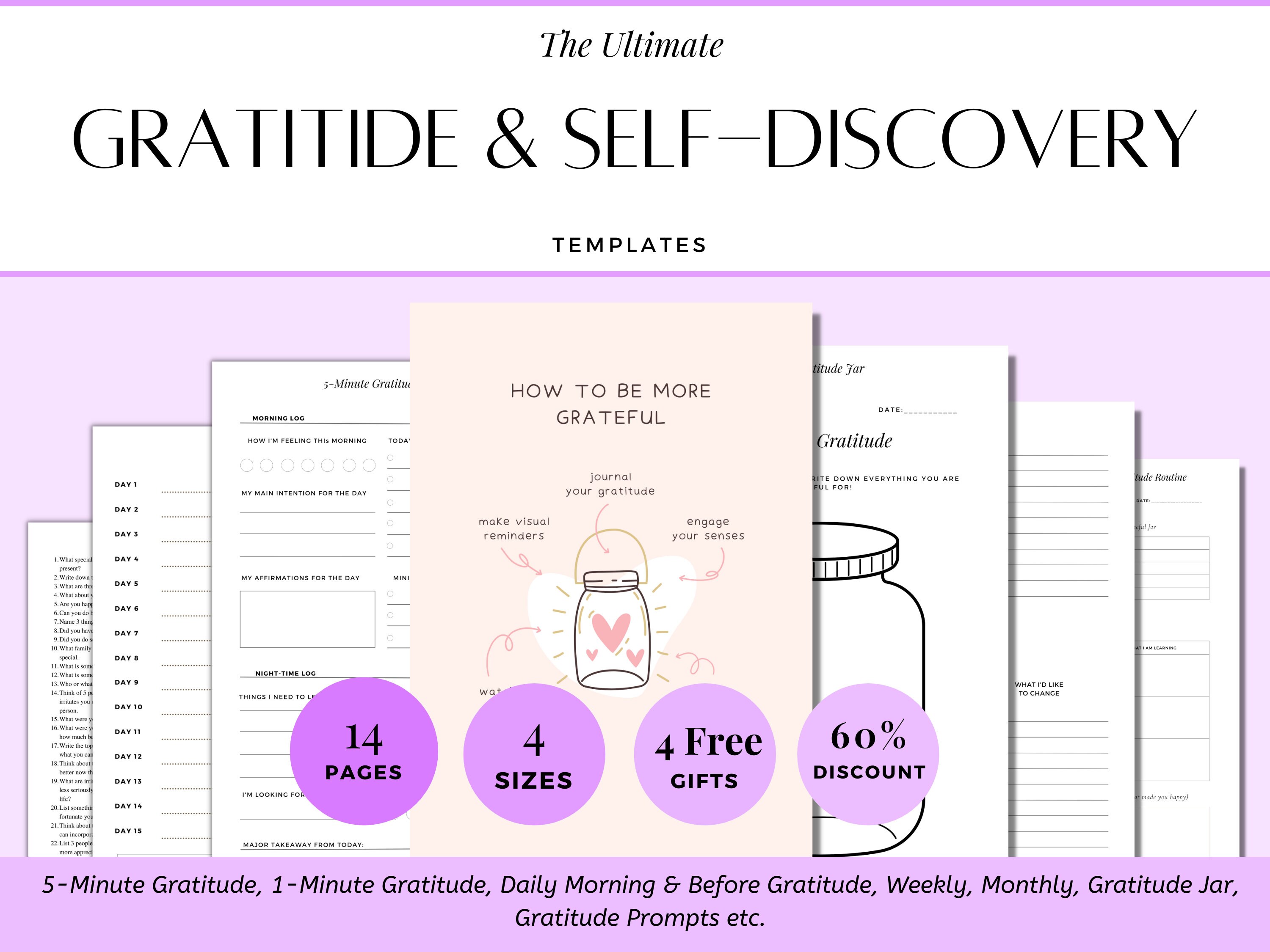 Gratitude & Self Discovery Journal Self Care Women Reflection - Etsy