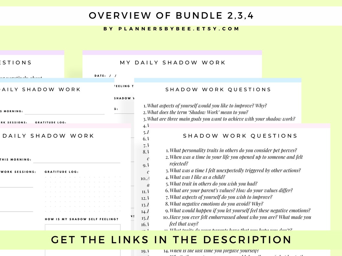 Shadow Work Journal Bundle Printable Shadow Work Shadow Work | Etsy