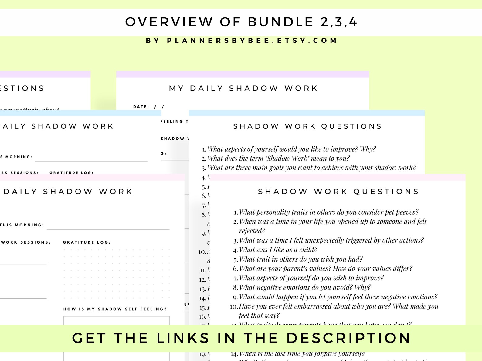 Shadow Work Journal Bundle Printable Shadow Work Shadow Work - Etsy