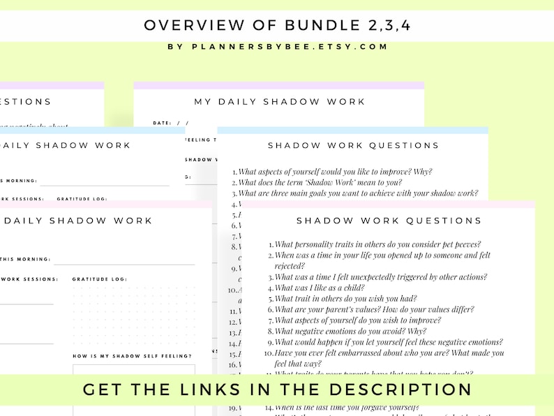 Shadow Work Journal Bundle Printable Shadow Work Shadow Work - Etsy