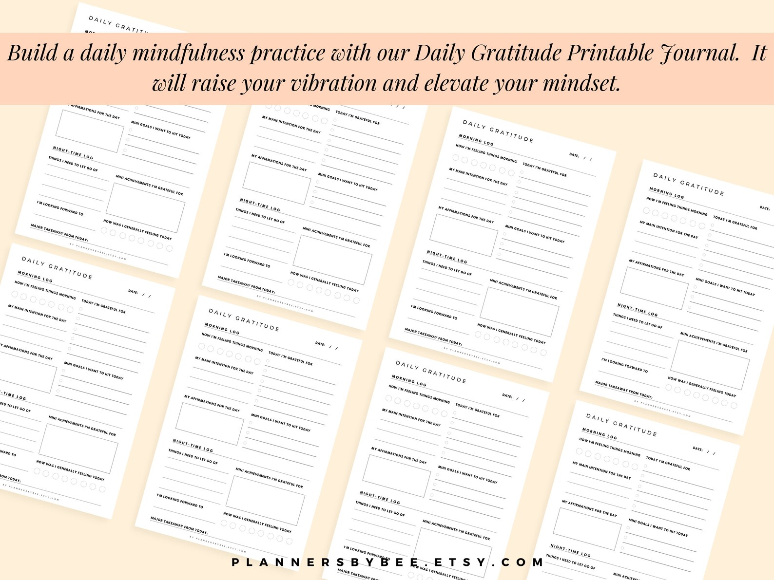 Gratitude Journal Printable Mindfulness Log Gratitude - Etsy