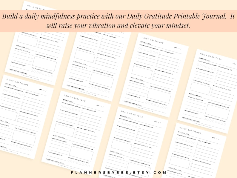Gratitude Journal Printable Mindfulness Log Gratitude - Etsy