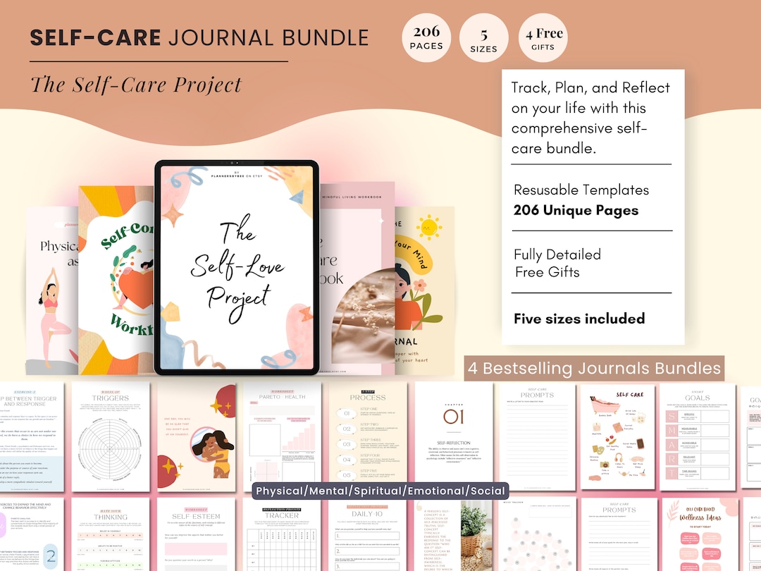 Self Care Planner & Wellness Journal BUNDLE Printable - Etsy