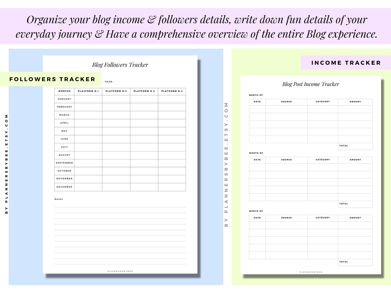 Bloggers Templates Planner Editable Blog Bundle Content | Etsy