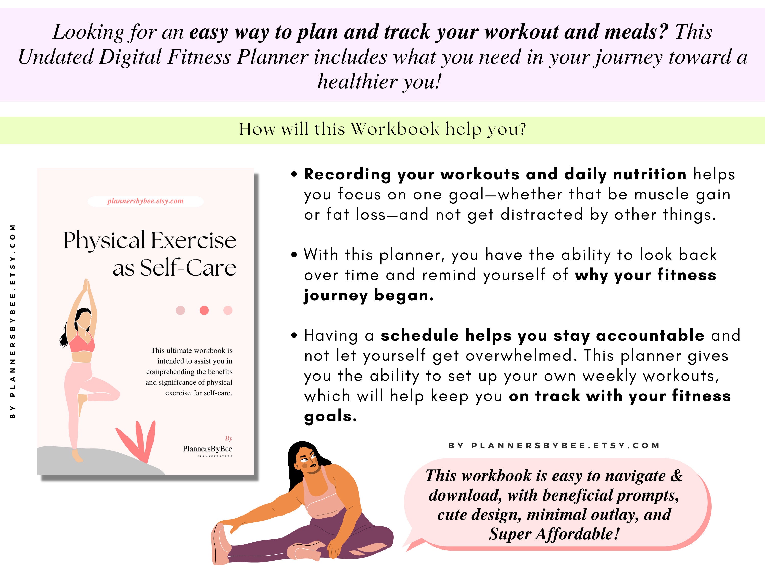 Fitness Planner Printable Daily Fitness Tracker Weekly - Etsy