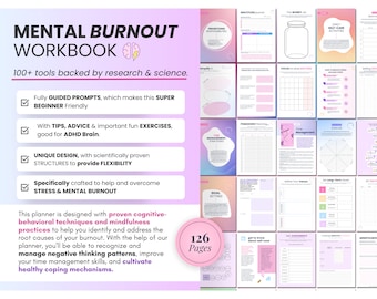 Self Care Journal, ADHD, Self Care Workbook, Self Love, Burnout, Stress ...