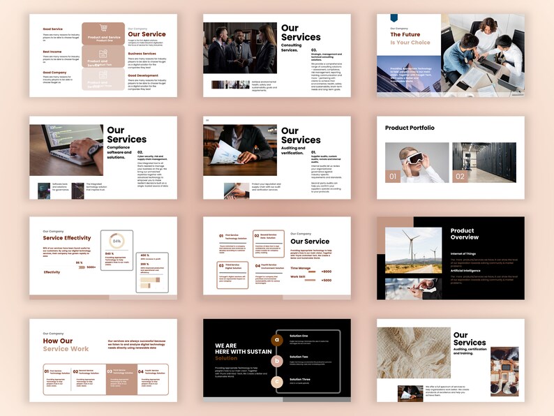 Powerpoint Template Modern Business Executive Summary - Etsy