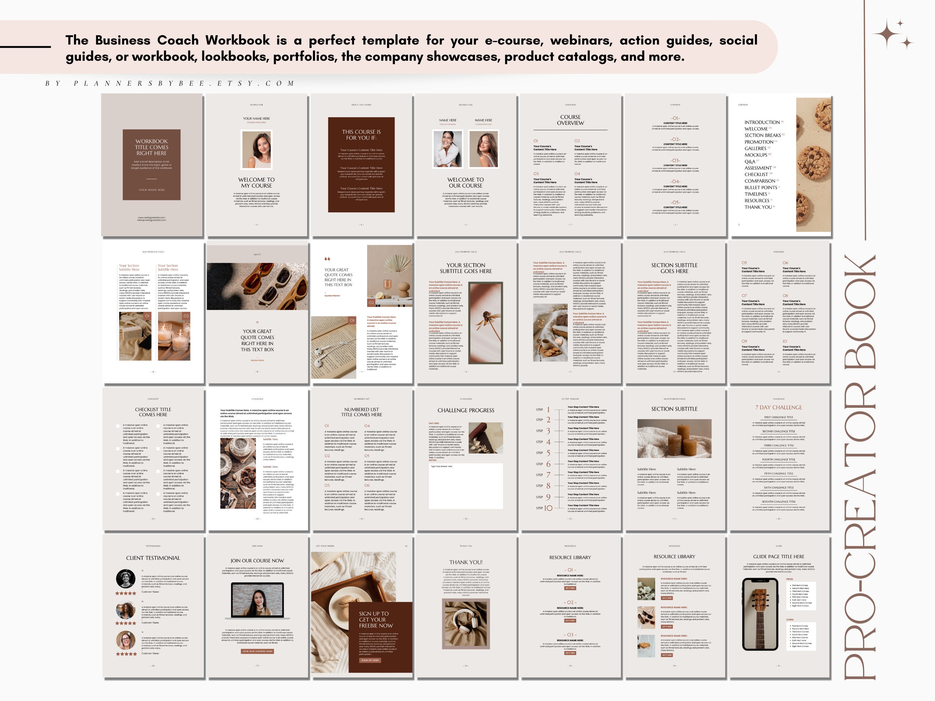 Minimal Modern Course Creator Workbook Course Canva Template - Etsy