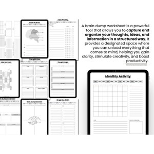Brain Dump Journal Printable, Mental Health Check-in, Priority Matrix ...