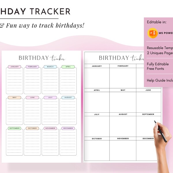 Birthday Tracker - Etsy