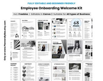Employee Handbook Template Training Manual Template Employee Welcome Packet Employee Onboarding ...