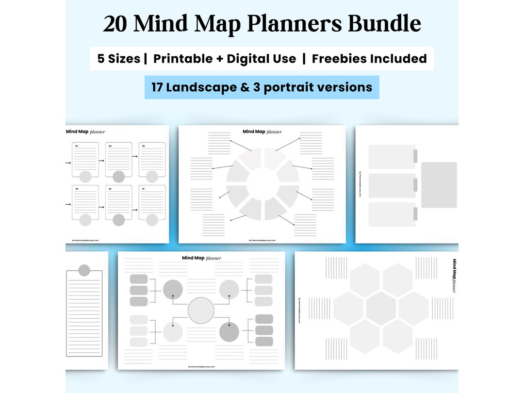 Mind Map, Mind Map Template, Printable Mind Map Planner, Study Guide ...