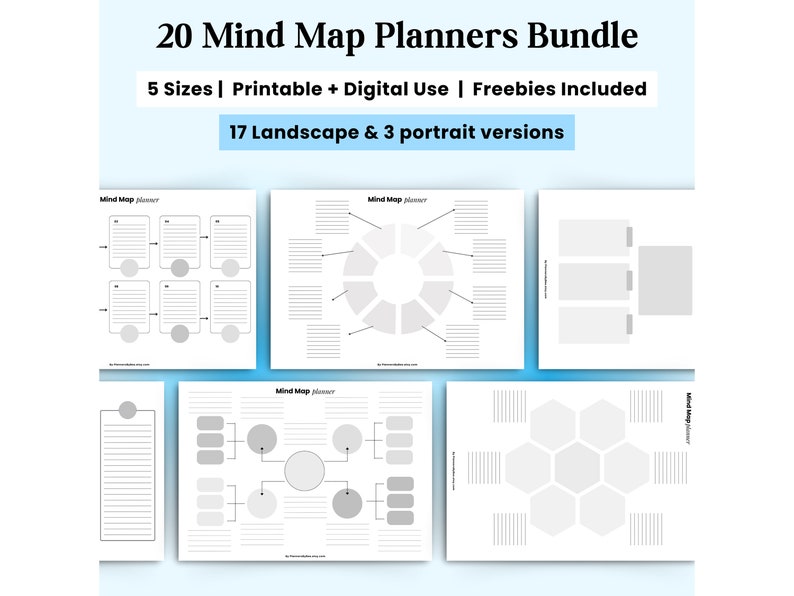 Mind Map, Mind Map Template, Printable Mind Map Planner, Study Guide ...