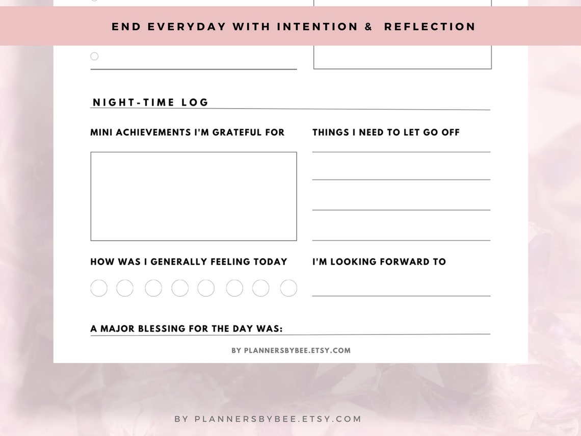 Daily Gratitude Journal Daily Reflection Template Self Care - Etsy