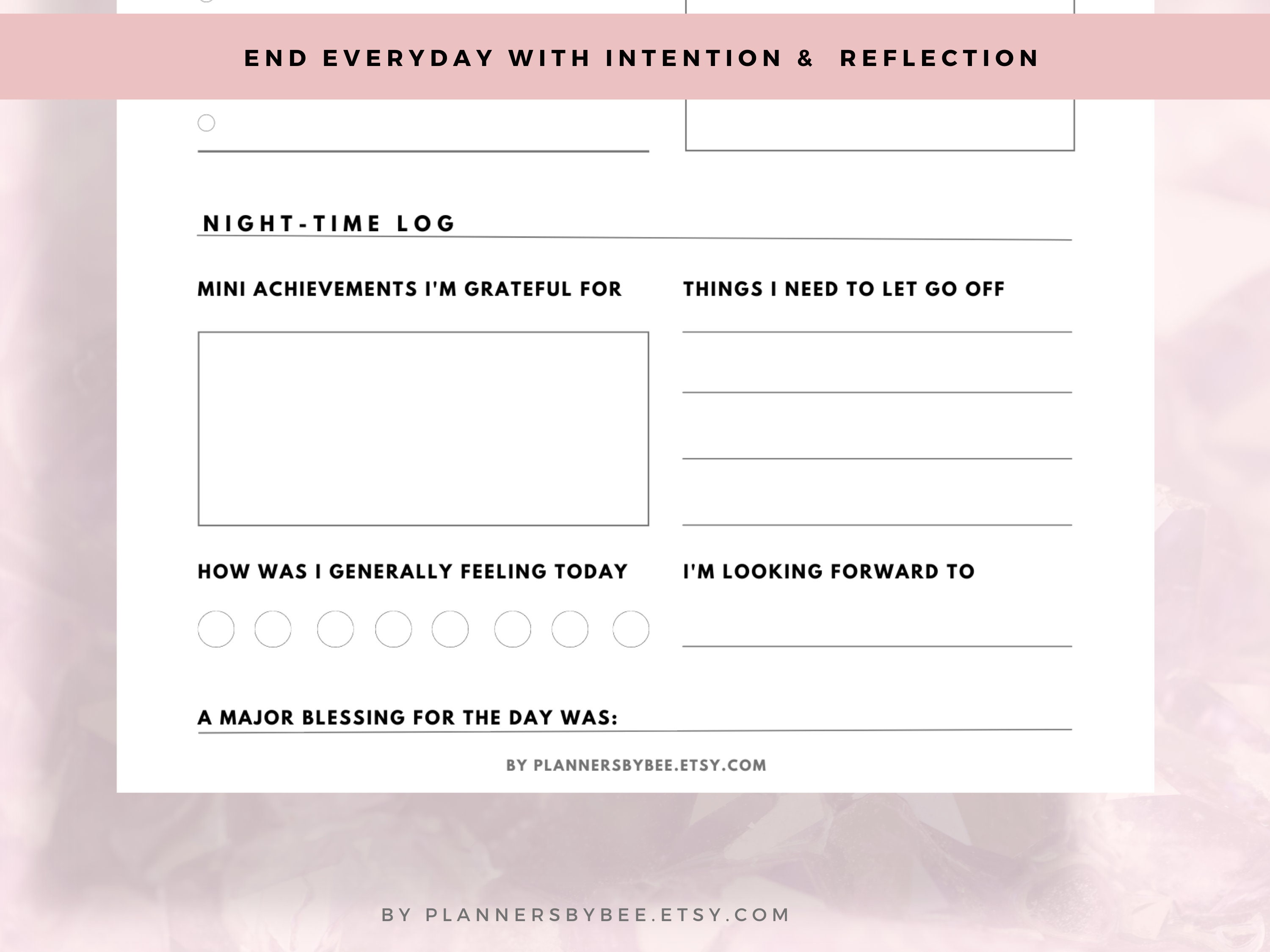 Daily Gratitude Journal Daily Reflection Template Self Care - Etsy